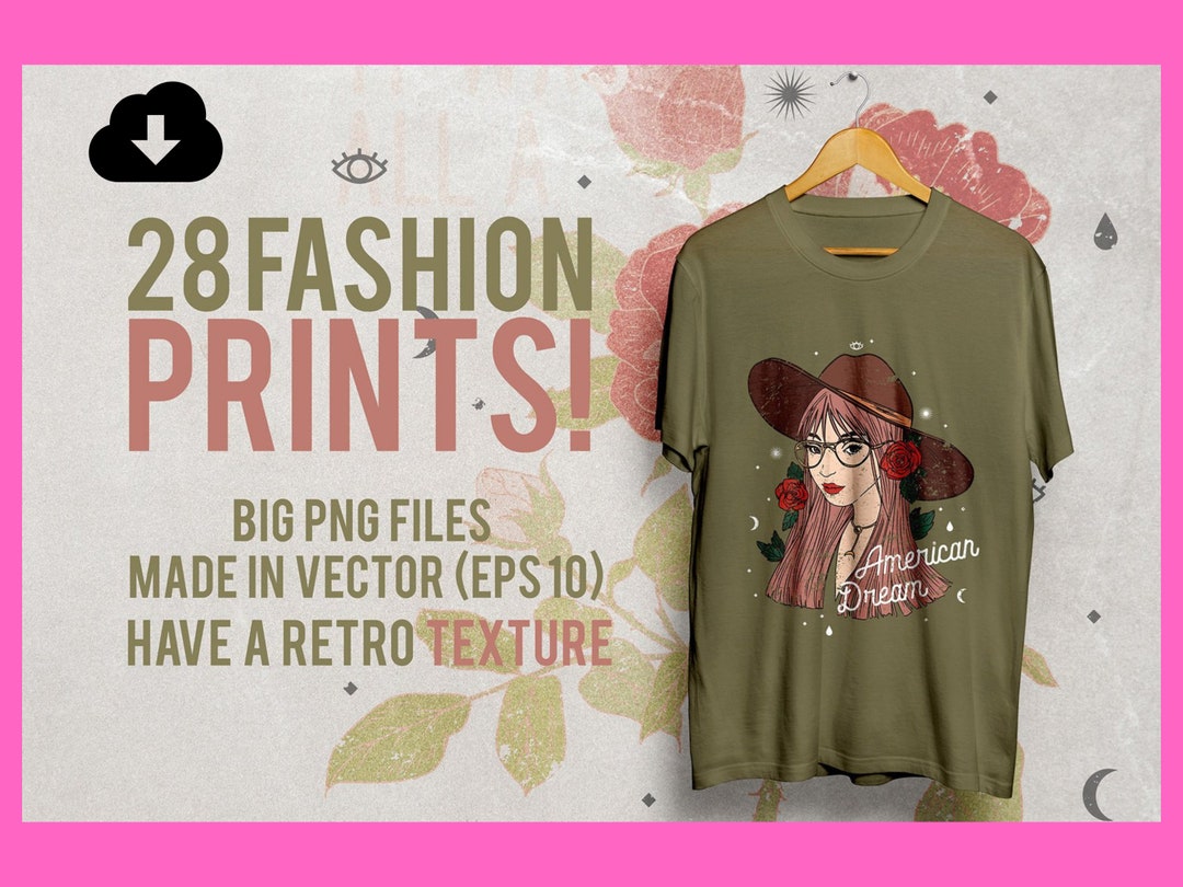 28 Fashion Print T-shirt Designs - PNG Files With Transparent ...