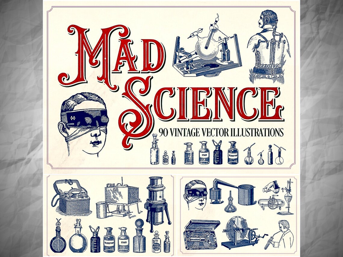 90 Vintage Science Illustrations Clipart Pngs PNG Images With ...