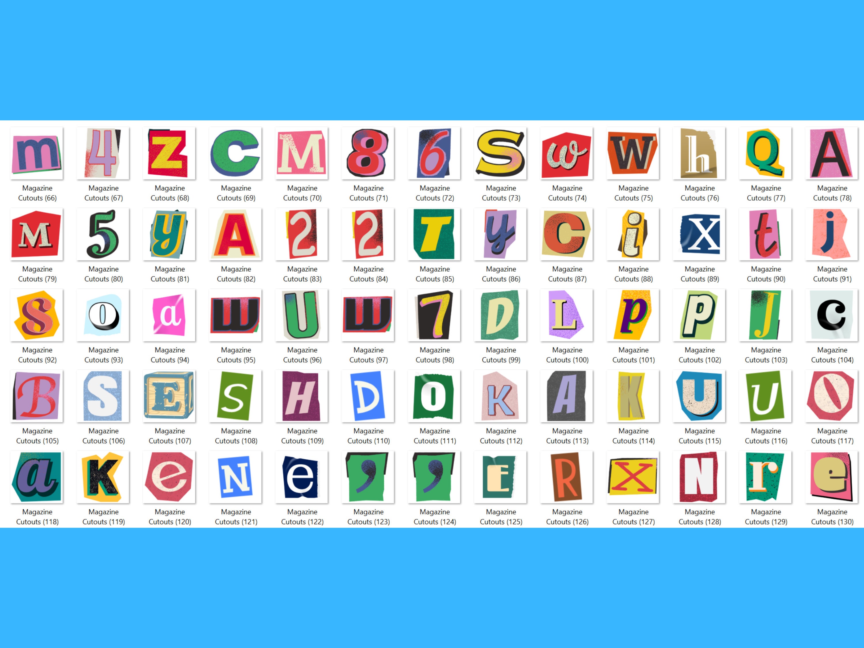 400 Magazine Cut-outs Letters and Numbers PNG Images With - Etsy