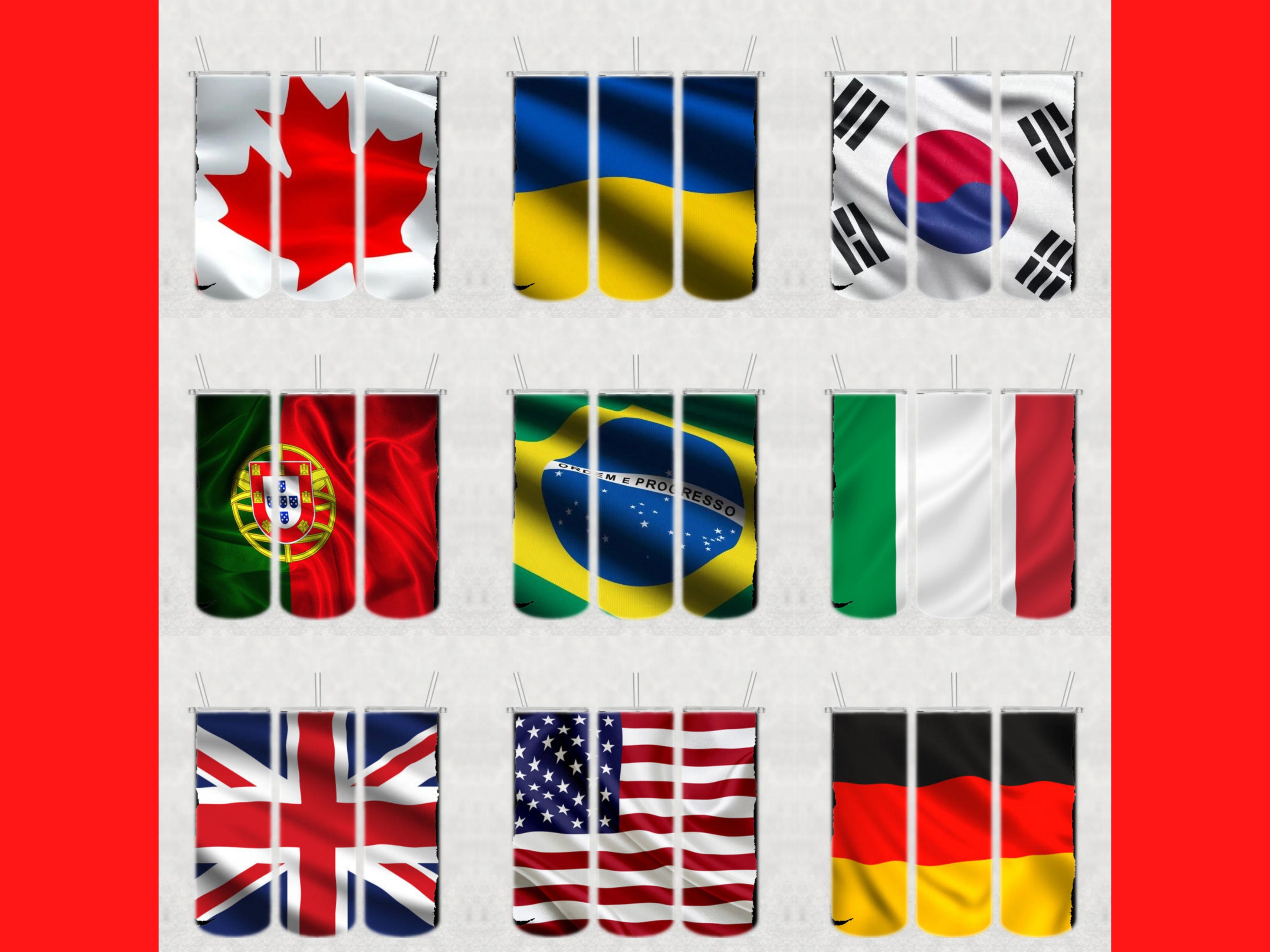 35 Flag Tumbler Designs - Countries Waving Flags Tumbler Wrap Design ...