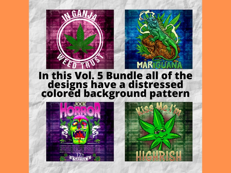 100 Weed Tumbler Designs Vol. 5 - Cannabis Sublimation - 420 Pngs ...