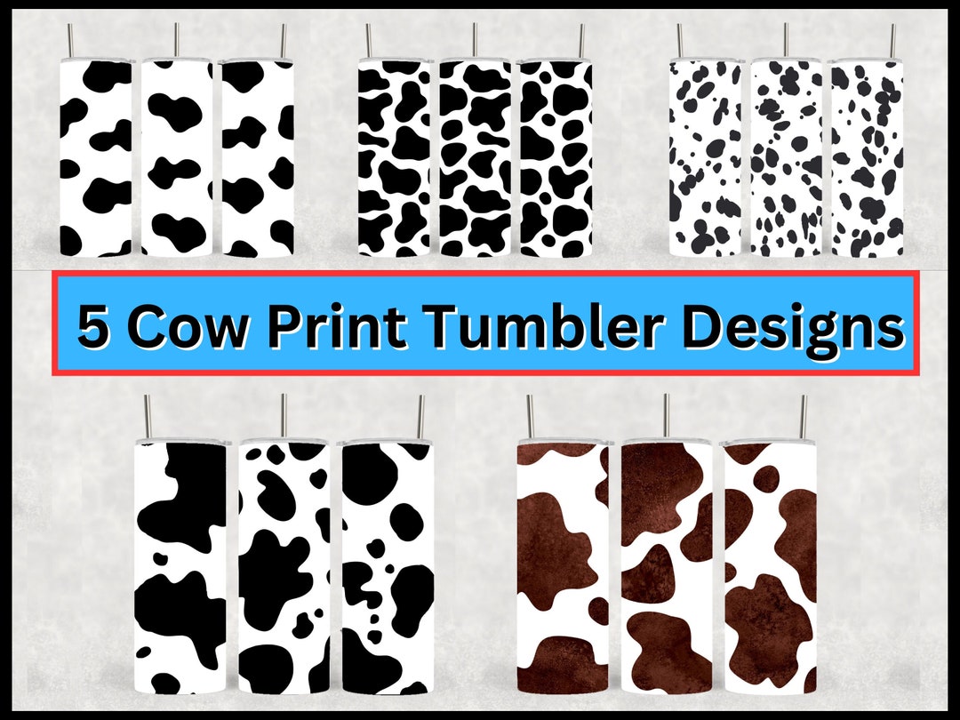5 Cow Print Tumbler Designs - PNG Images for Sublimation Printing ...