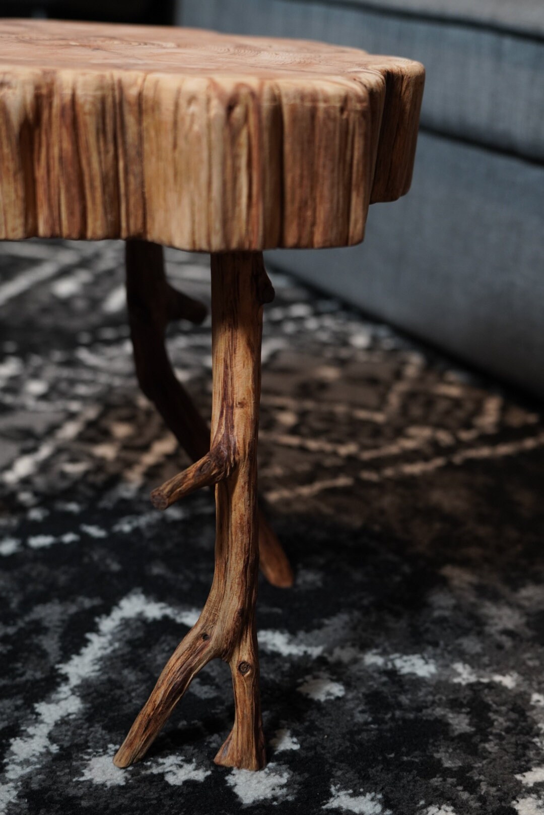 Handmade Natural Red Cedar Side Table With Stick Legs - Etsy