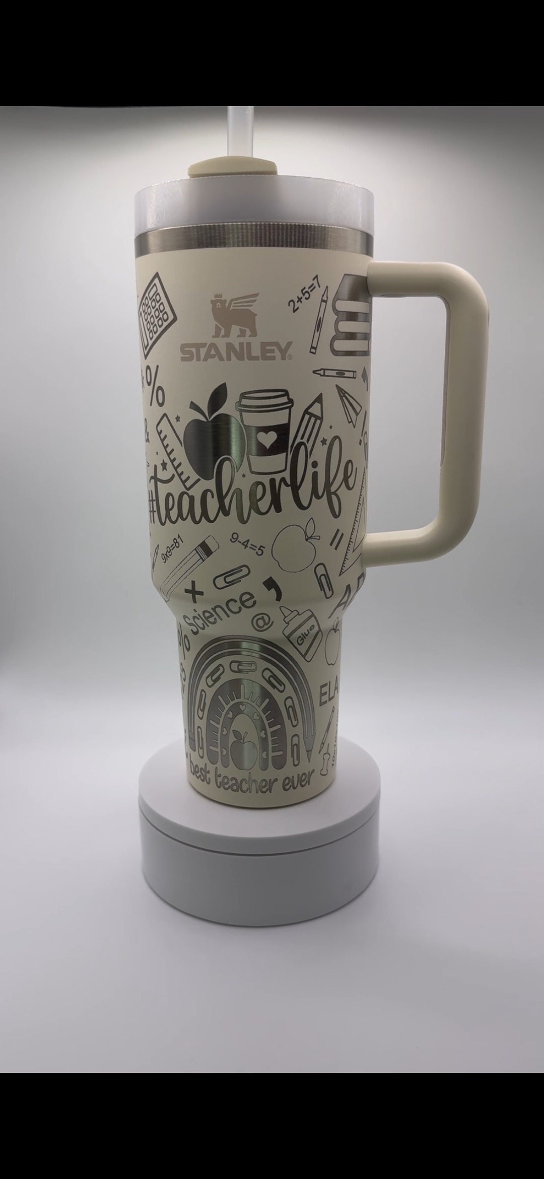 40 Oz Stanley Teacher Themed Engraved Tumbler - Etsy