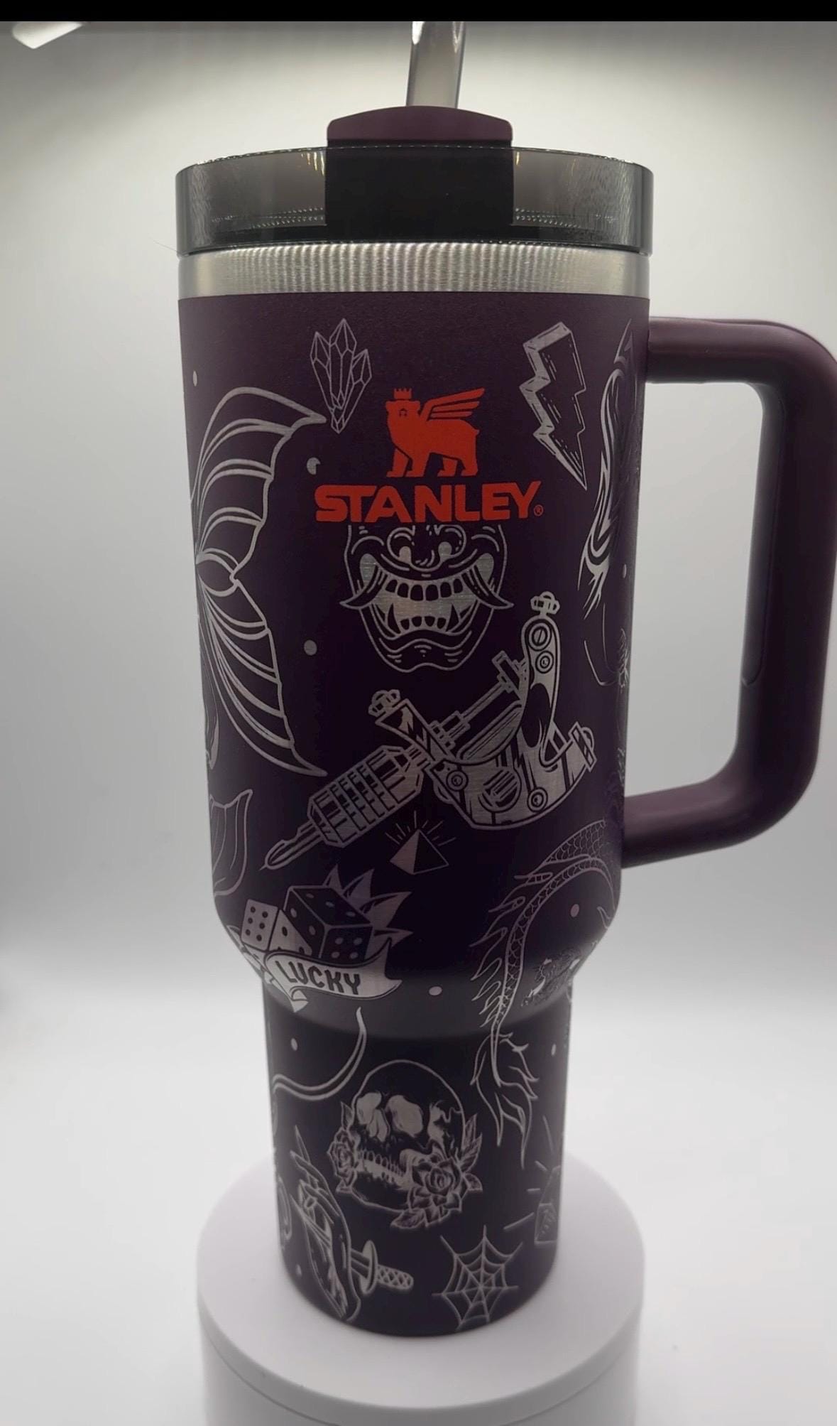 Stanley 40oz Tattoo Flash Themed Engraved Tumbler Gift, Personalized ...