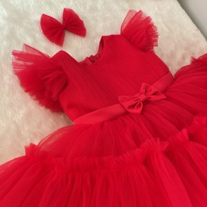 Red Baby Dress,red Tütü Dress, Red Costum,christmas Celebration, New ...
