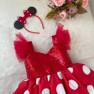 Minni Mause Dress,minnie Mouse Costume, Red Dress,red Minnie Mouse ...