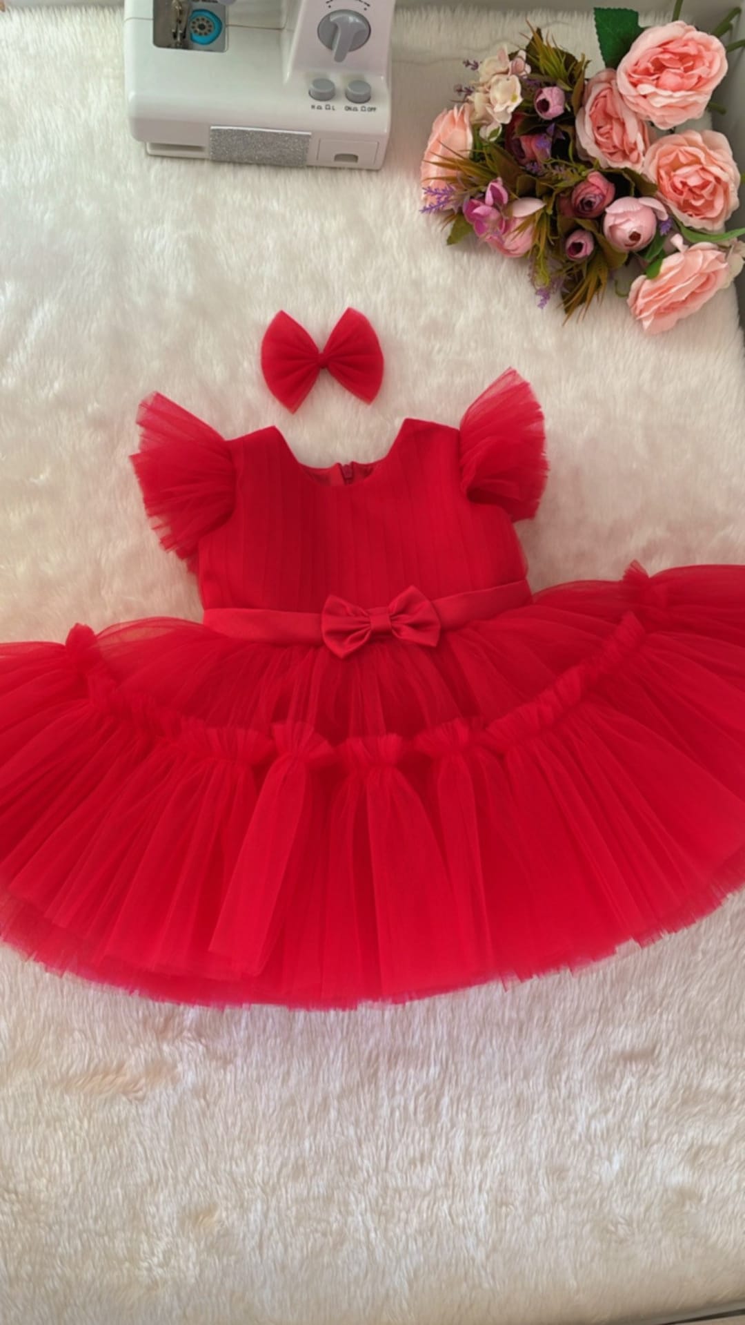 Red Baby Dress,red Tütü Dress, Red Costum,christmas Celebration, New ...