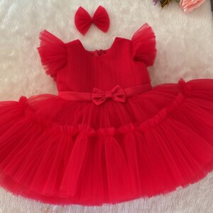 Red Baby Dress,red Tütü Dress, Red Costum,christmas Celebration, New ...