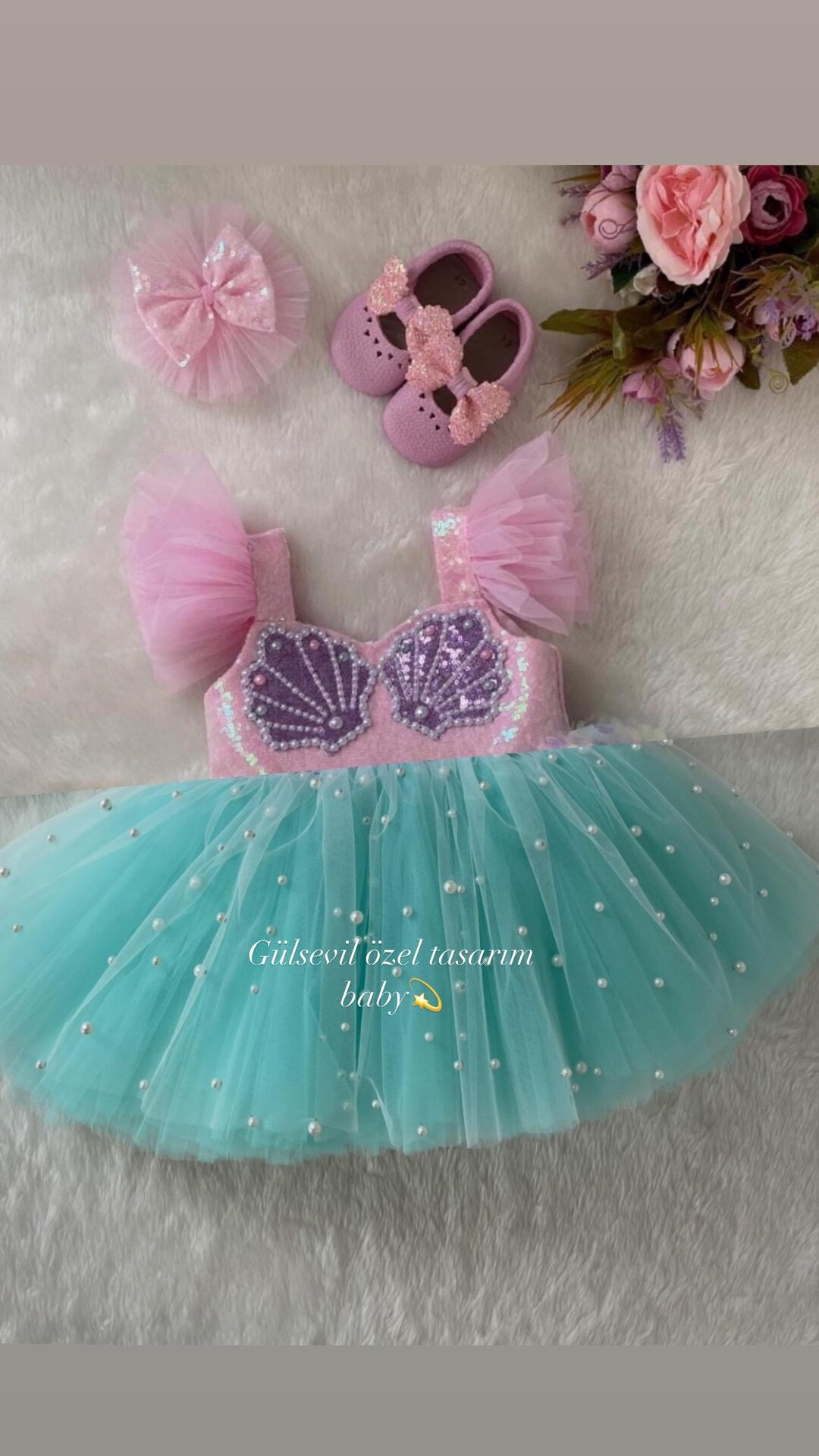 Mermaid Costume.mermaid Dress,pink Mermaid Drees,pearl Mermaid Dress ...