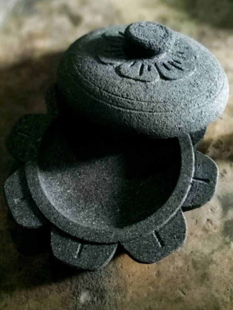 Handicrafts Real Stone Mortar and Mortar Cover With Floral - Etsy