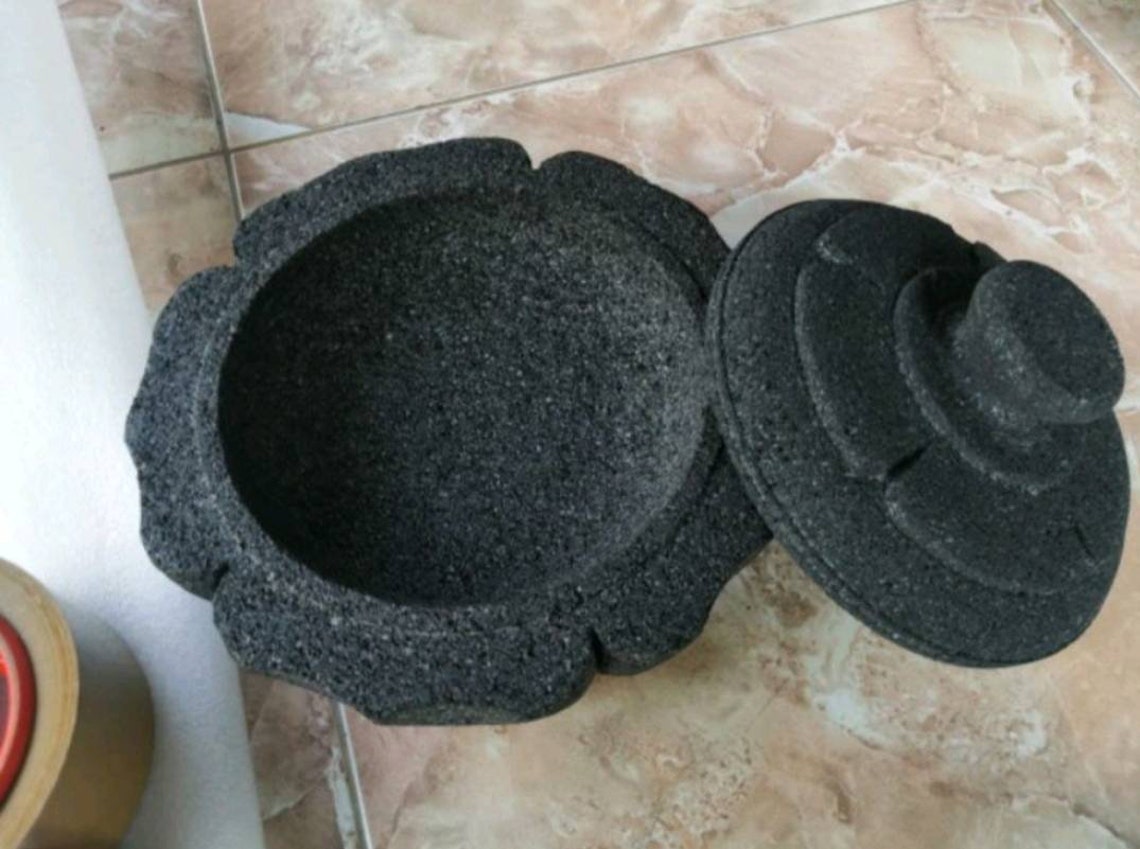 Handicrafts Real Stone Mortar and Mortar Cover With Floral - Etsy