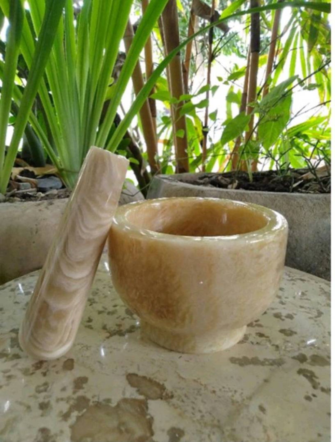 Handicrafts Onyx Marble Stone Mortar and Pestle Diameter 5.1 Inch ...