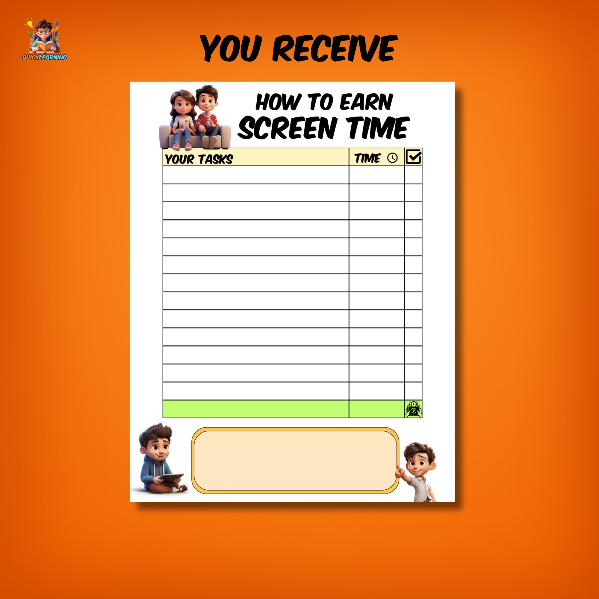 Printable How to Earn Screen Time Kids Checklist Daily - Etsy