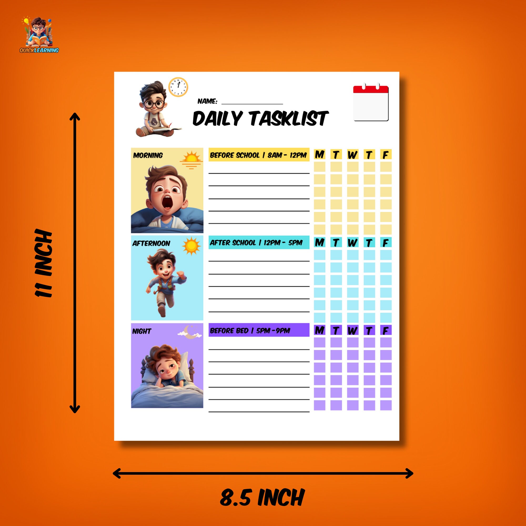 Printable Task List | Time Management, Kids Checklist | Daily Routine ...