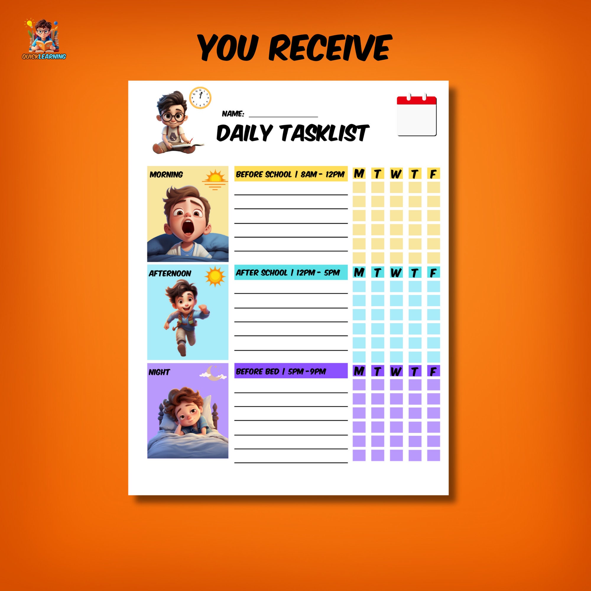 Printable Task List | Time Management, Kids Checklist | Daily Routine ...