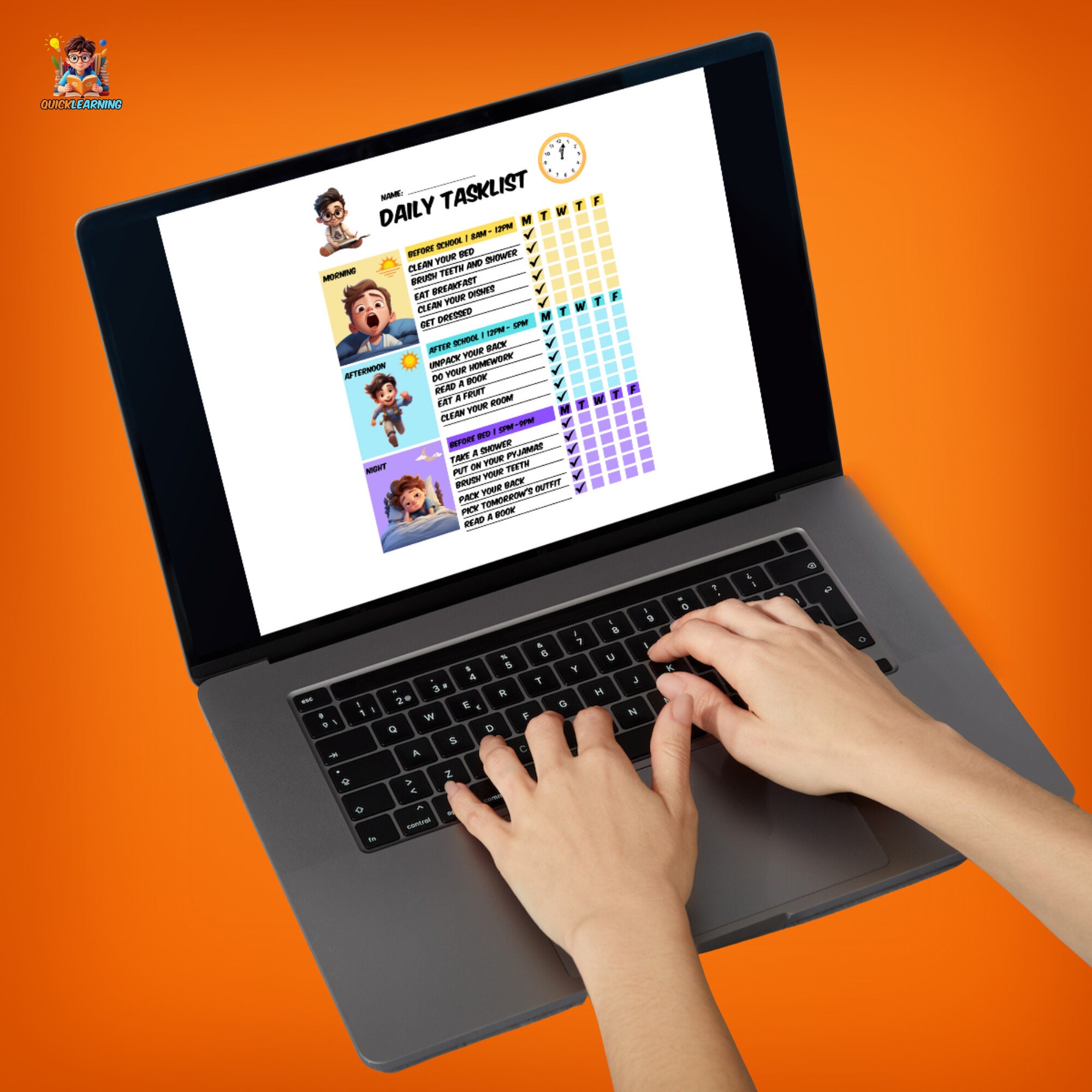 Printable Task List | Time Management, Kids Checklist | Daily Routine ...