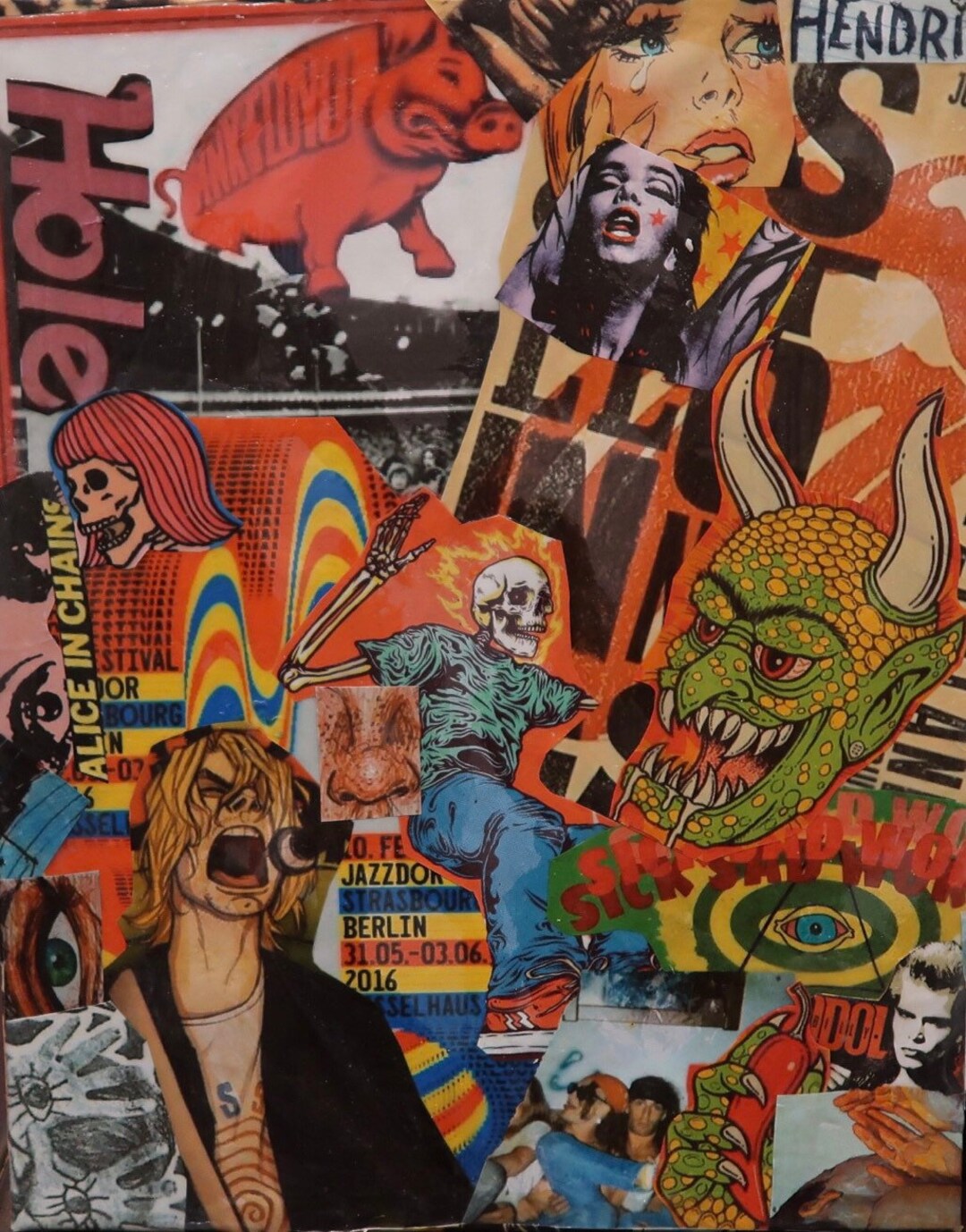 Rockstar paper Mashe Canvas Painting 11 X 14 - Etsy UK