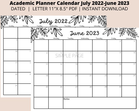 Printable Boho Chic Monthly Planner Calendar Dated US Letter - Etsy