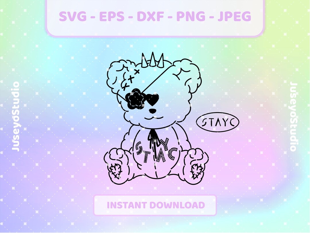 STAYC Teddy Bear Logo K-pop Svg | Png, Jpg, Eps, Dxf | STAYC, SWITCH ...