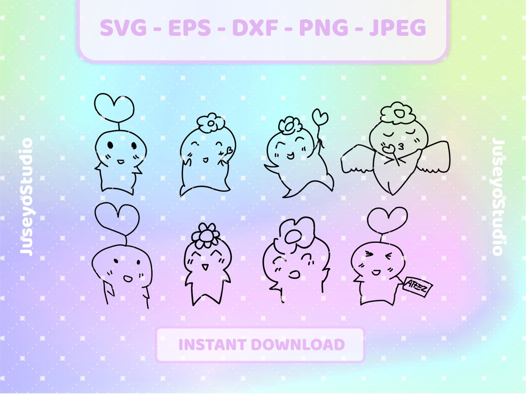 Hehetmon Ateez Yeosang k-pop svg / png, jpg, eps, dxf / hehetmon vector ...