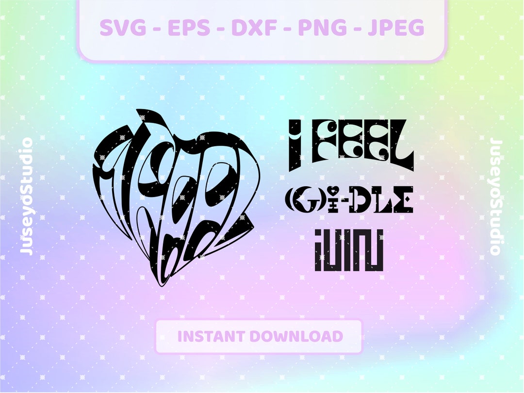 GI-DLE Queencard I Feel Album Logos Set Kpop Svg | Png, Jpg, Eps, Dxf ...