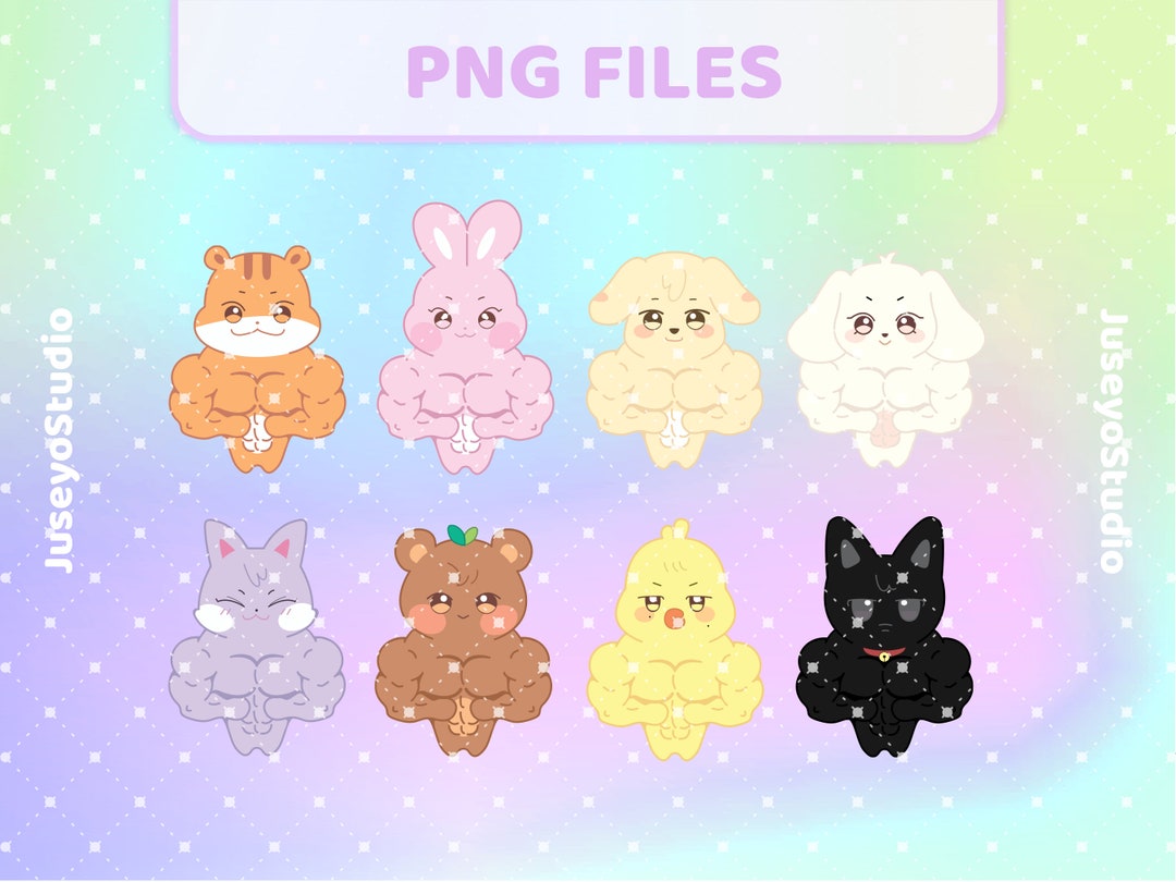 ATEEZ ATINY Muscles Buff Gym Bro ANITEEZ Set | Png, Jpg | Muscular ...