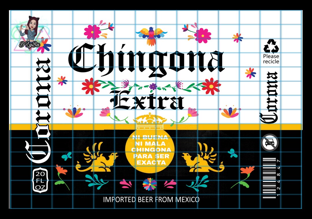 Corona Chingona Extra Negra Tumbler Cup Desing PNG - Etsy