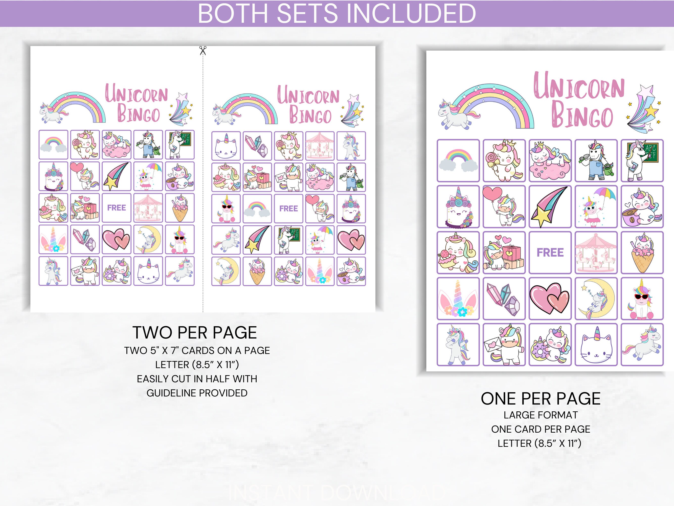 25 Unicorn Bingo Cards, Birthday Party Games, Printable Bingo, Girl ...