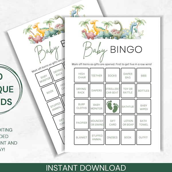 Baby Shower Bingo - Etsy