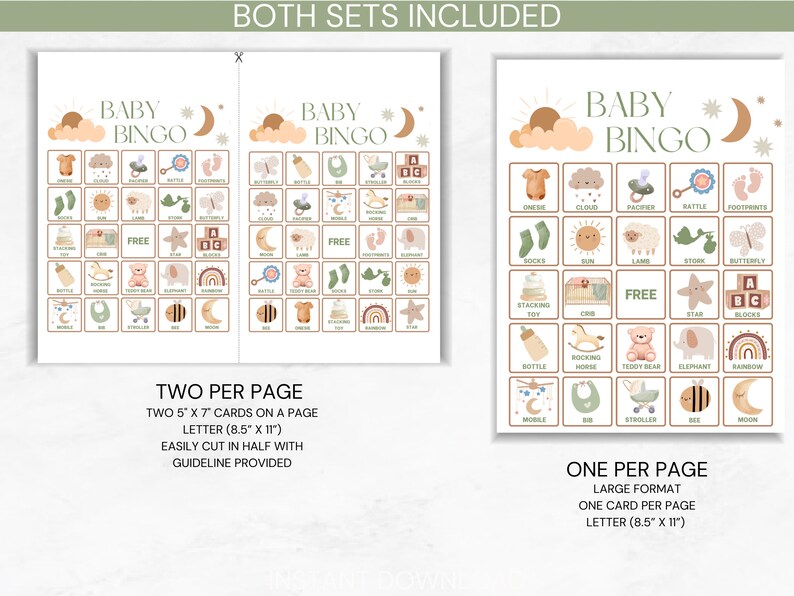 30 Baby Bingo Cards, Baby Shower Party Games, Printable Bingo, Boho ...