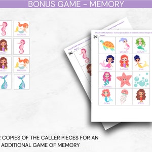 25 Mermaid Bingo Cards, Birthday Party Games, Printable Bingo, Girl ...