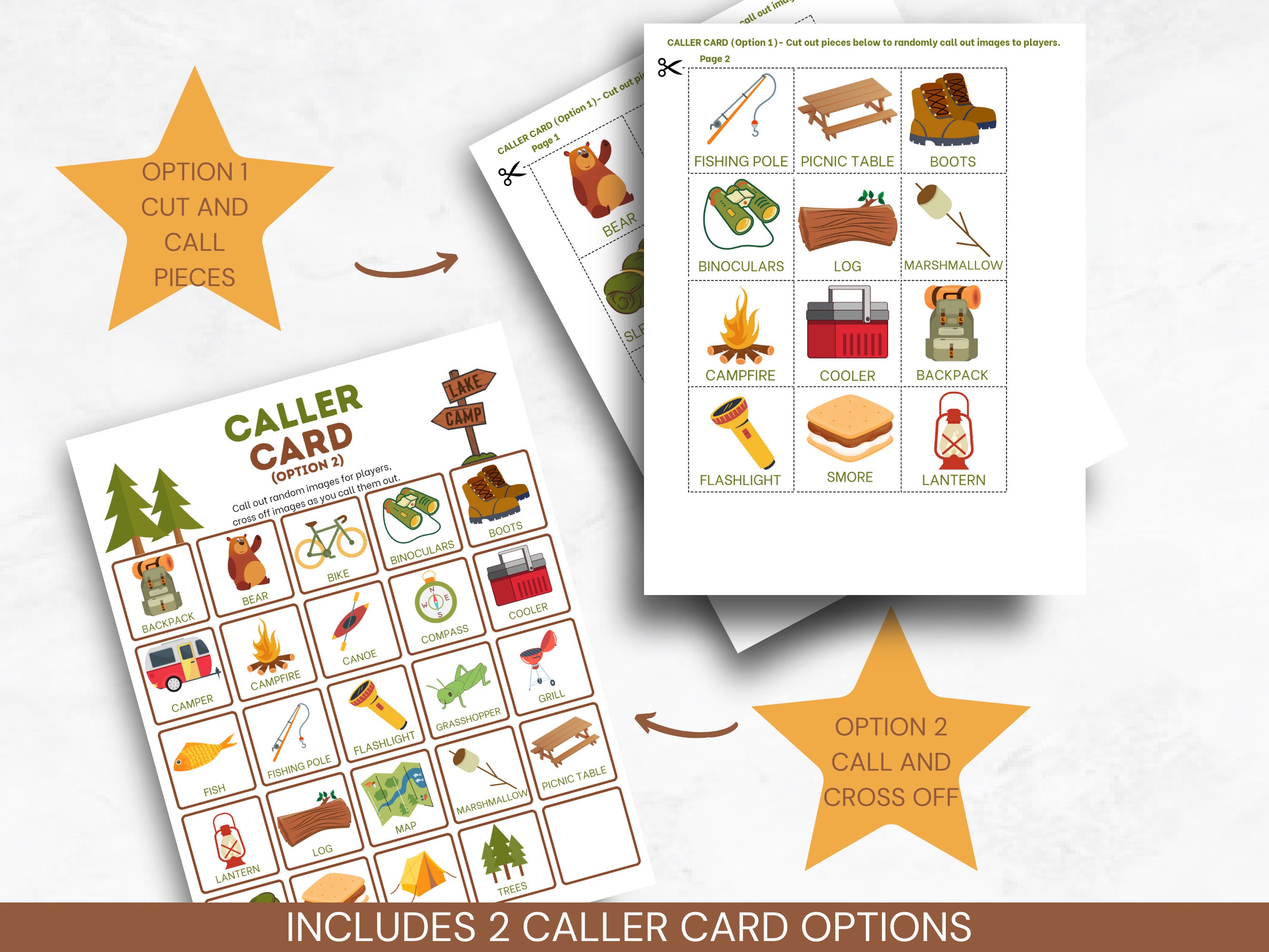 30 Camping Bingo Cards, Birthday Party Games, Printable Bingo ...