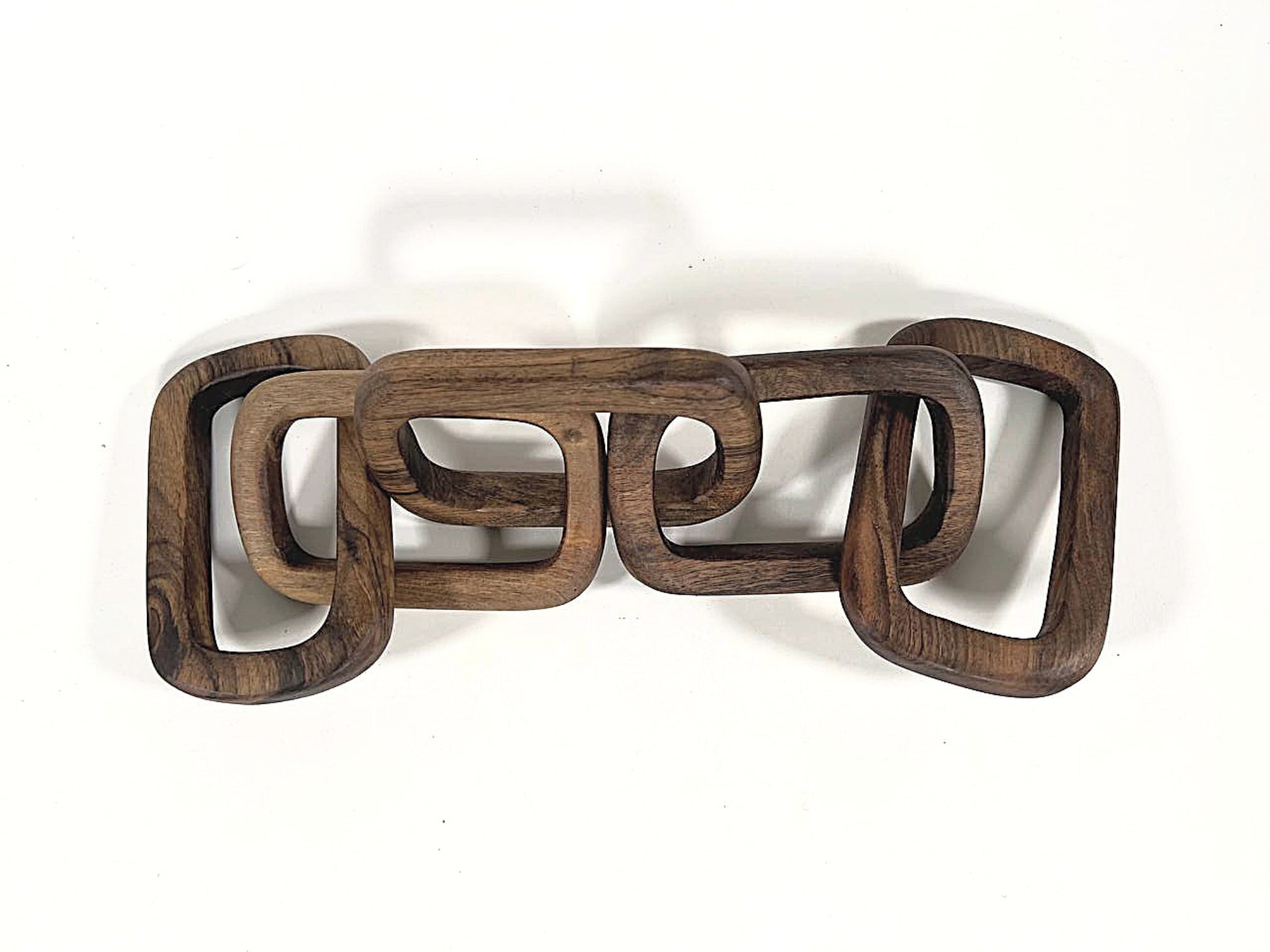 Handmade Carved Wooden Chain Link, Coffee Table Decor, Centerpiece ...