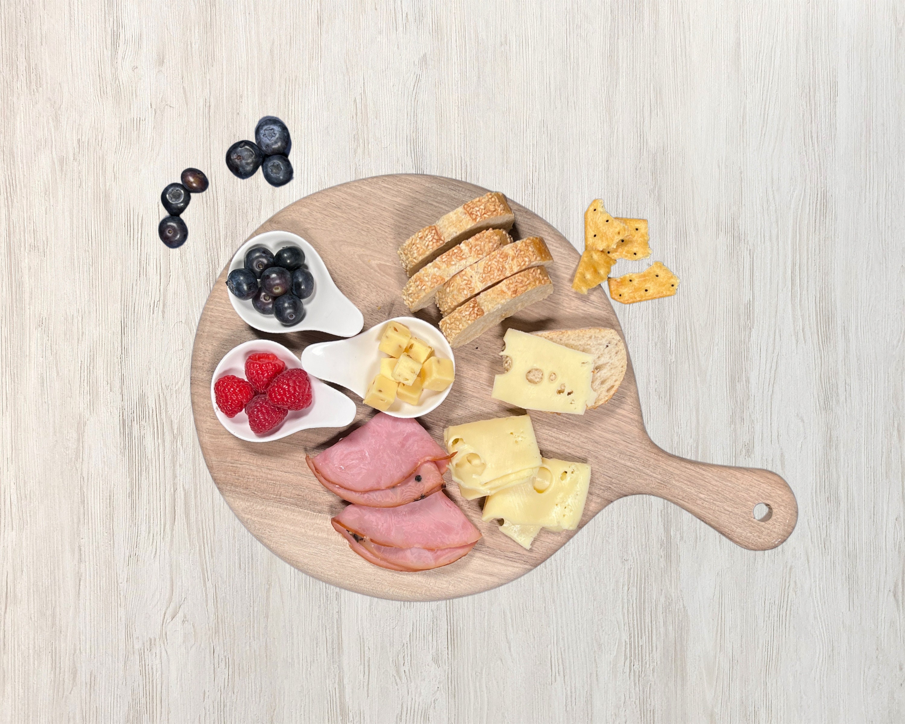 Large Charcuterie Board, Round Walnut Charcuterie & Cheese Board ...