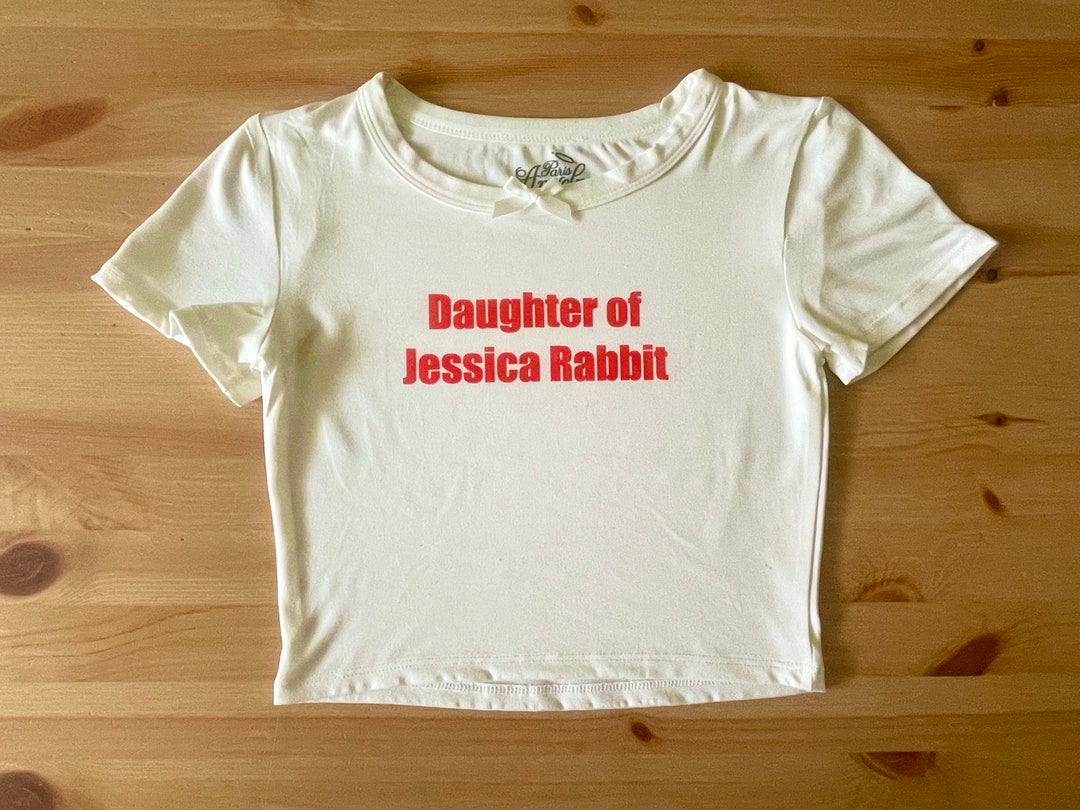 Daughter of Jessica Rabbit Crop Top Baby Tee Trashy Y2K Mcbling Crop ...