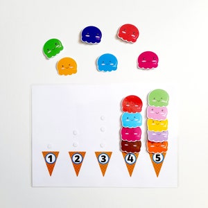 Ice Cream Counting Activity and Busy Book for Toddlers - Etsy