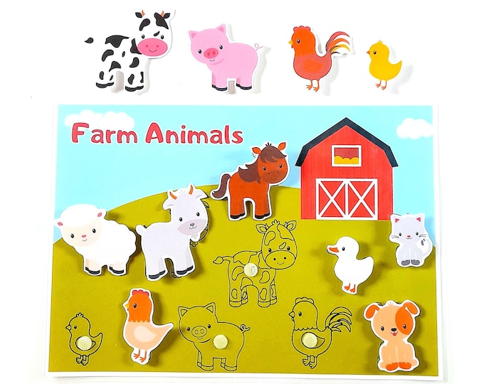 Farm Animal Matching Game Preschool Activities Printable Farm Matching ...