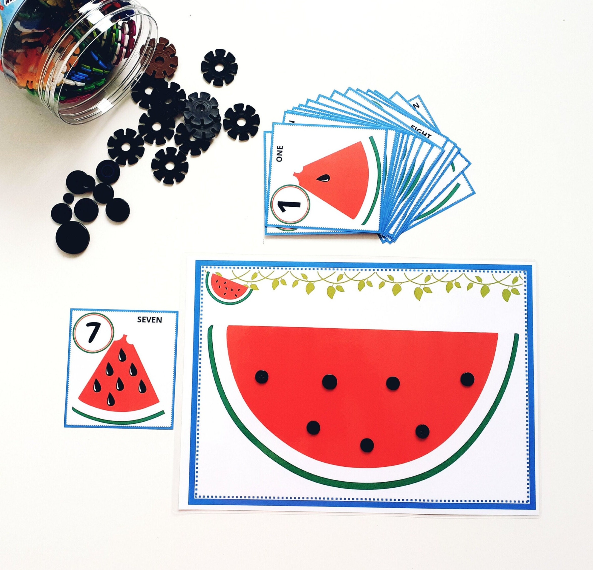 Watermelon Seed Counting Activity for Toddlers and - Etsy