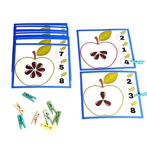 Counting Clips Cards, Counting Activity, Kindergarten Worksheets Math ...