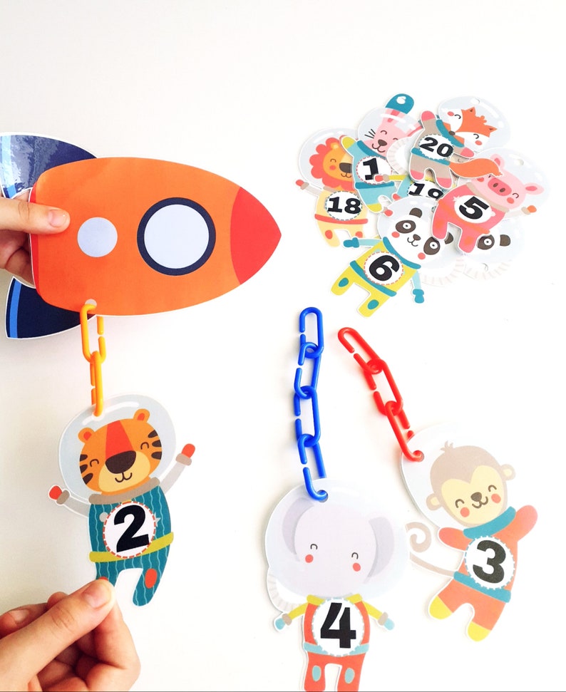 Space Counting Activity, Learn Numbers 1-20, Fine Motor Skills, 1-20 ...