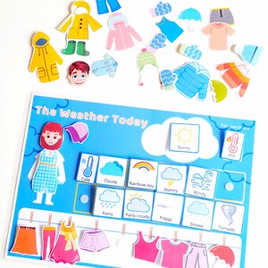 Child's Weather Chart and Printable Daily Calendar for Toddlers and ...