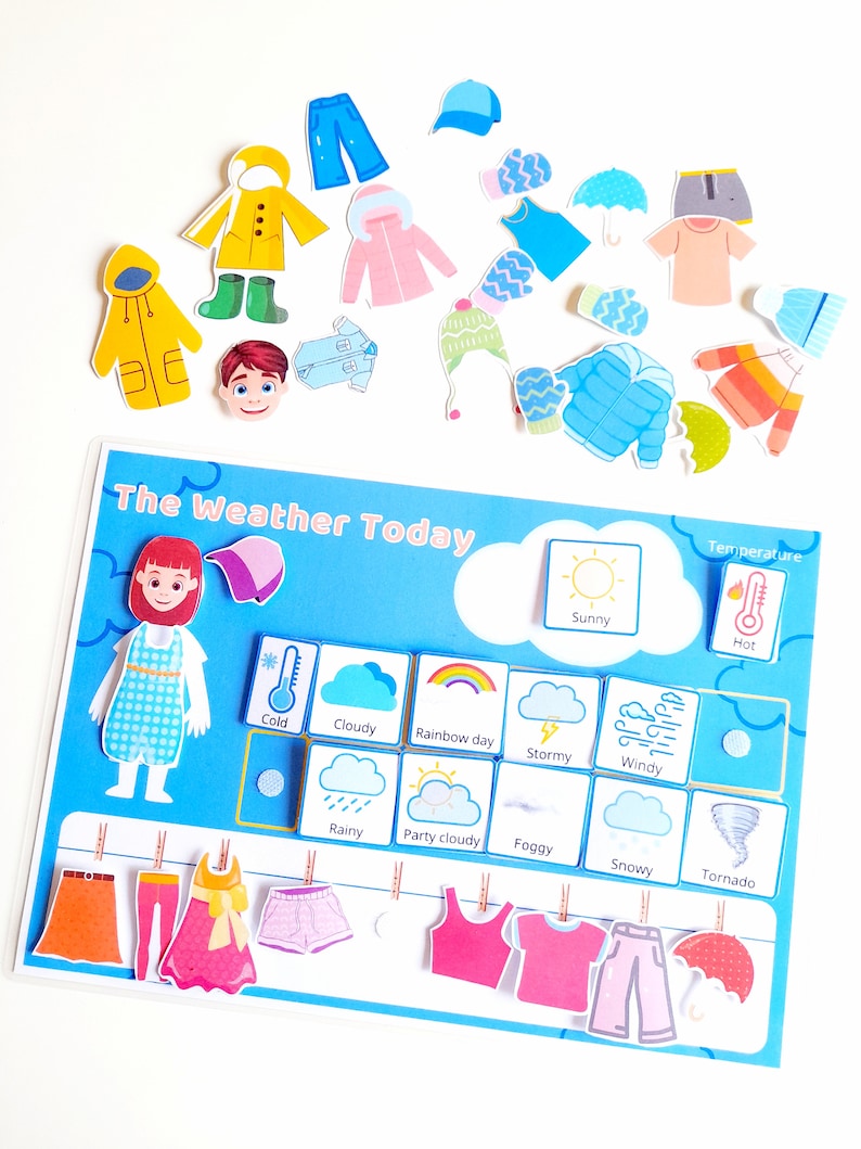 Child's Weather Chart and Printable Daily Calendar for Toddlers and ...