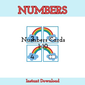 Number Matching Game, Numbers Cardds 1 to 10, Printable Learning ...