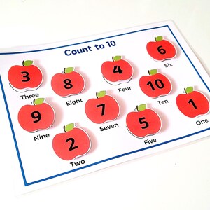 Learn to Count 1 to 10 With Apple - Etsy