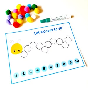 Caterpillar Counting Activity Numbers 1 to 10 Count for Kids - Etsy