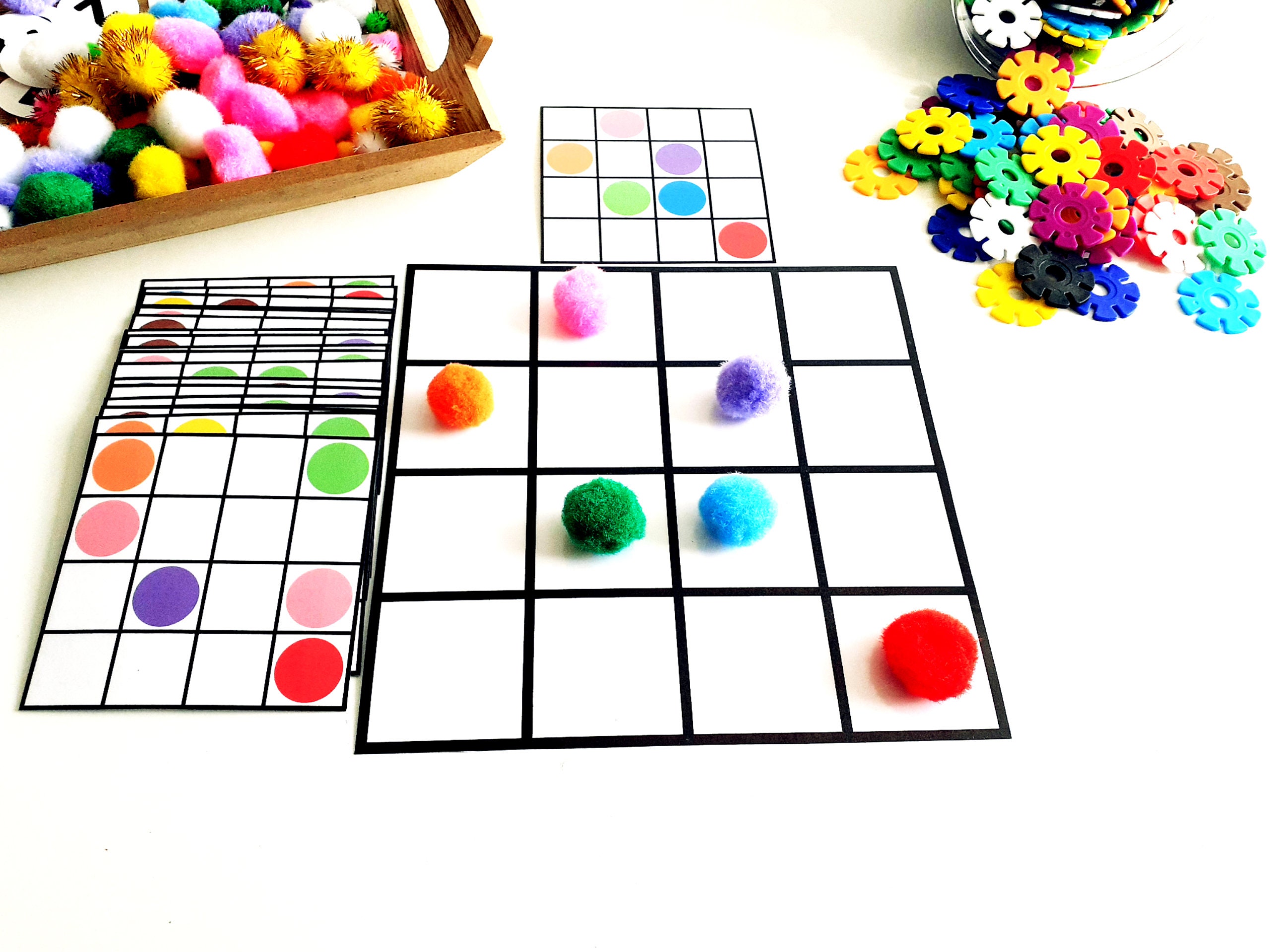 Pattern Activity With Pompoms, Fine Motor Skills - Etsy