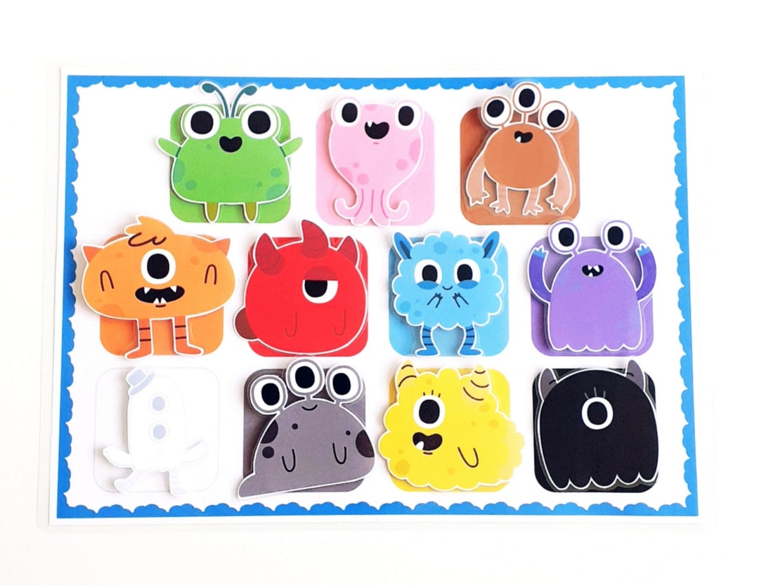 Monster Color Matching Worksheet Printable Color Matching - Etsy