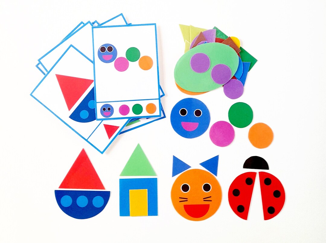 Puzzle Activity With Shapes and Pattern Activity for Toddlers - Etsy