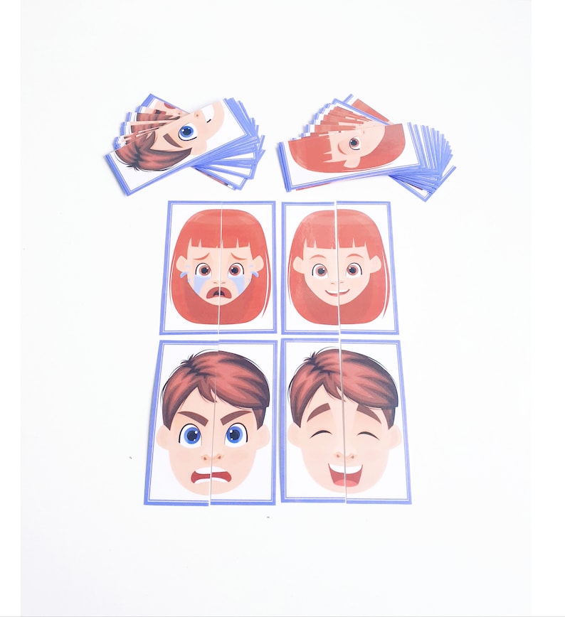 Emotion Flashcards, Feelings Flash Cards, Puzzles - Etsy